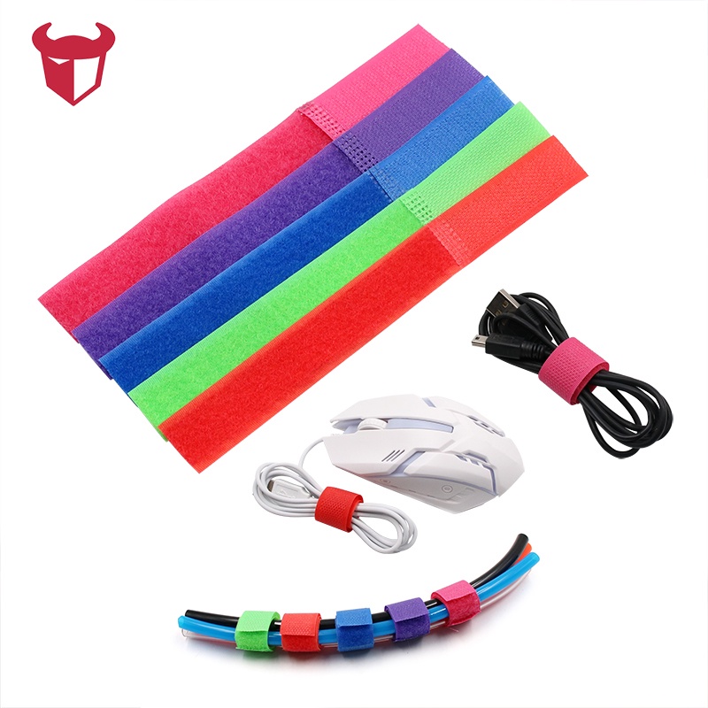 T-Type Universal Cable Velcro Nylon Cable Tie Electronic Line ...