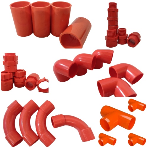 (PER PIECE) 1/2" PVC Fittings Electrical Red Orange | Shopee Philippines