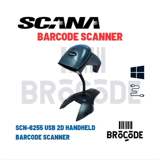 Scana SCN-6255 2D BARCODE SCANNER QRCODE SCANNER WITH STAND | Shopee ...