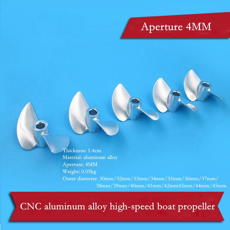 RC Boat 2-blade Propeller Aluminum alloy CNC 30-45mm Prop Hole 4mm CW ...