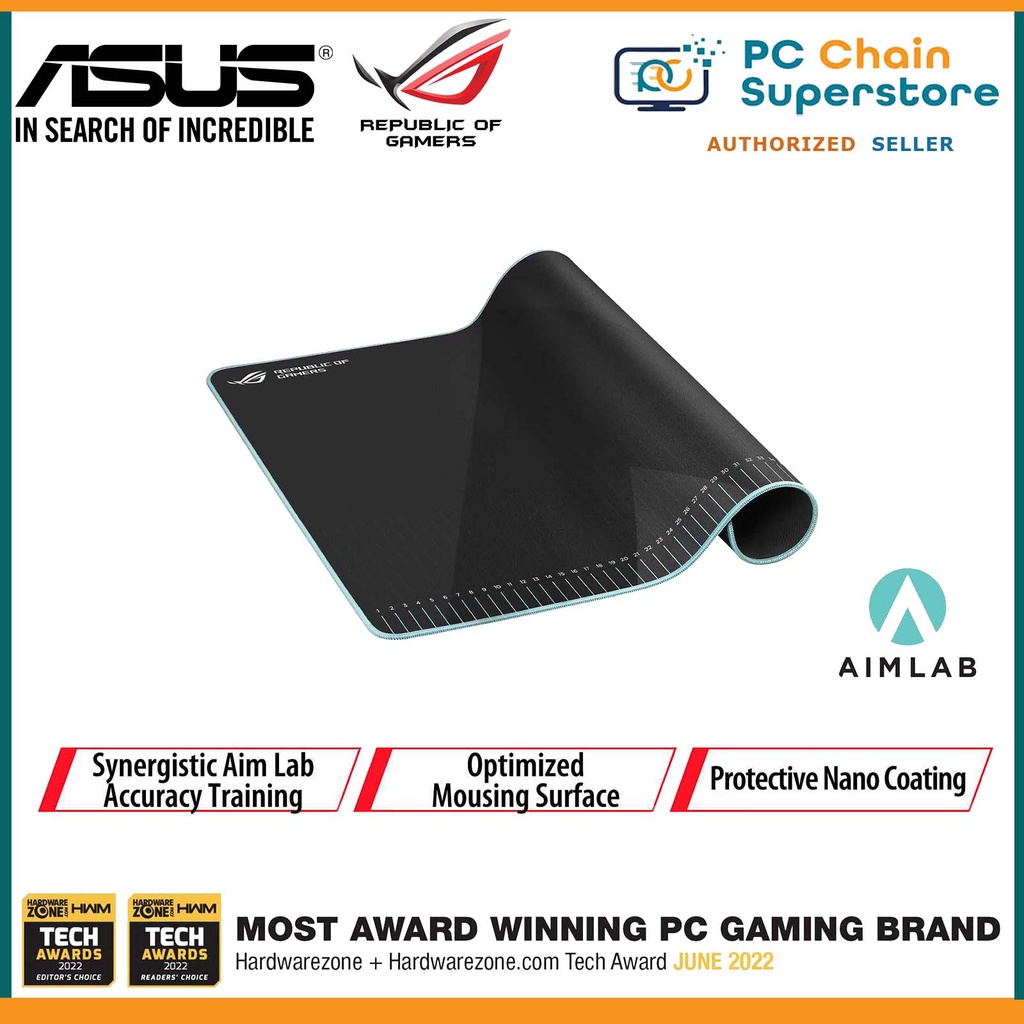 ASUS ROG Hone ACE Aim Lab Edition Extended Large Esports & FPS Mousepad ...