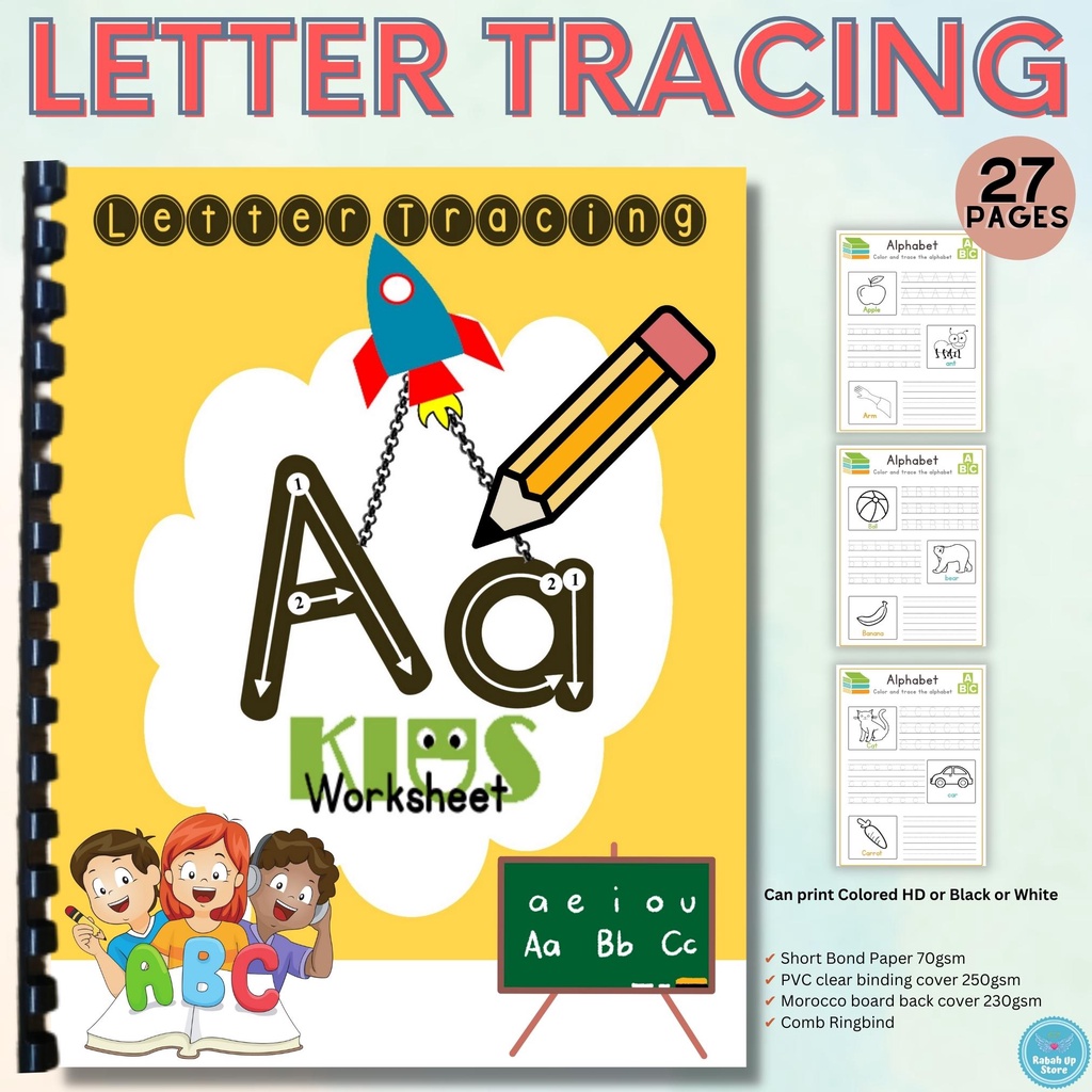LETTER TRACING Workbook Worksheets Preschool Kindergarten Toddler Kids ...