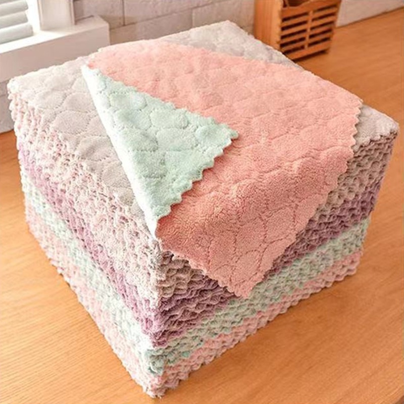 Big Size Square Microfiber Cloth 9 inches Kitchen Clothes Dish Washing ...