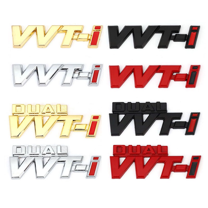 Metal Dual VVTi Badge Emblem 3D Decals Car Stickers for Toyota Auris ...