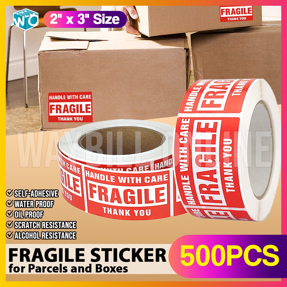 Fragile Stickers 500pcs/Roll 2 x 3 inches Handle with Care Packing ...