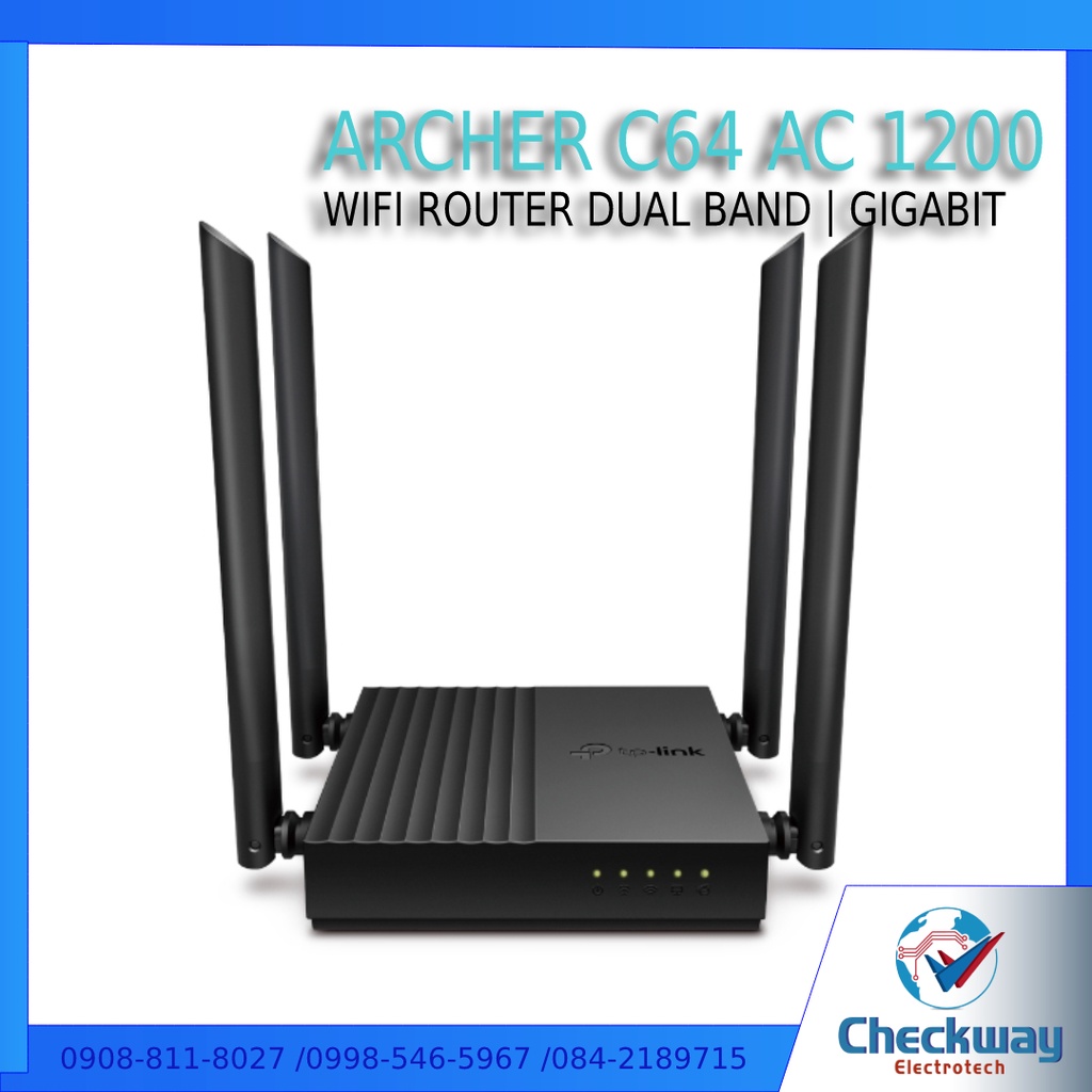 TP-LINK AC1200 ARCHER C64 | DUAL BAND | FULL GIGABIT | Shopee Philippines