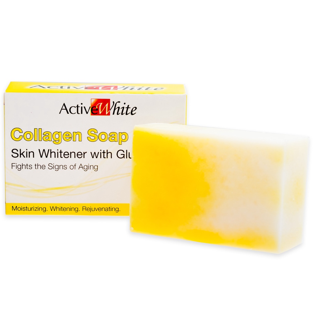 Active White Collagen Soap with Glutathione, 135g (single or twin pack ...