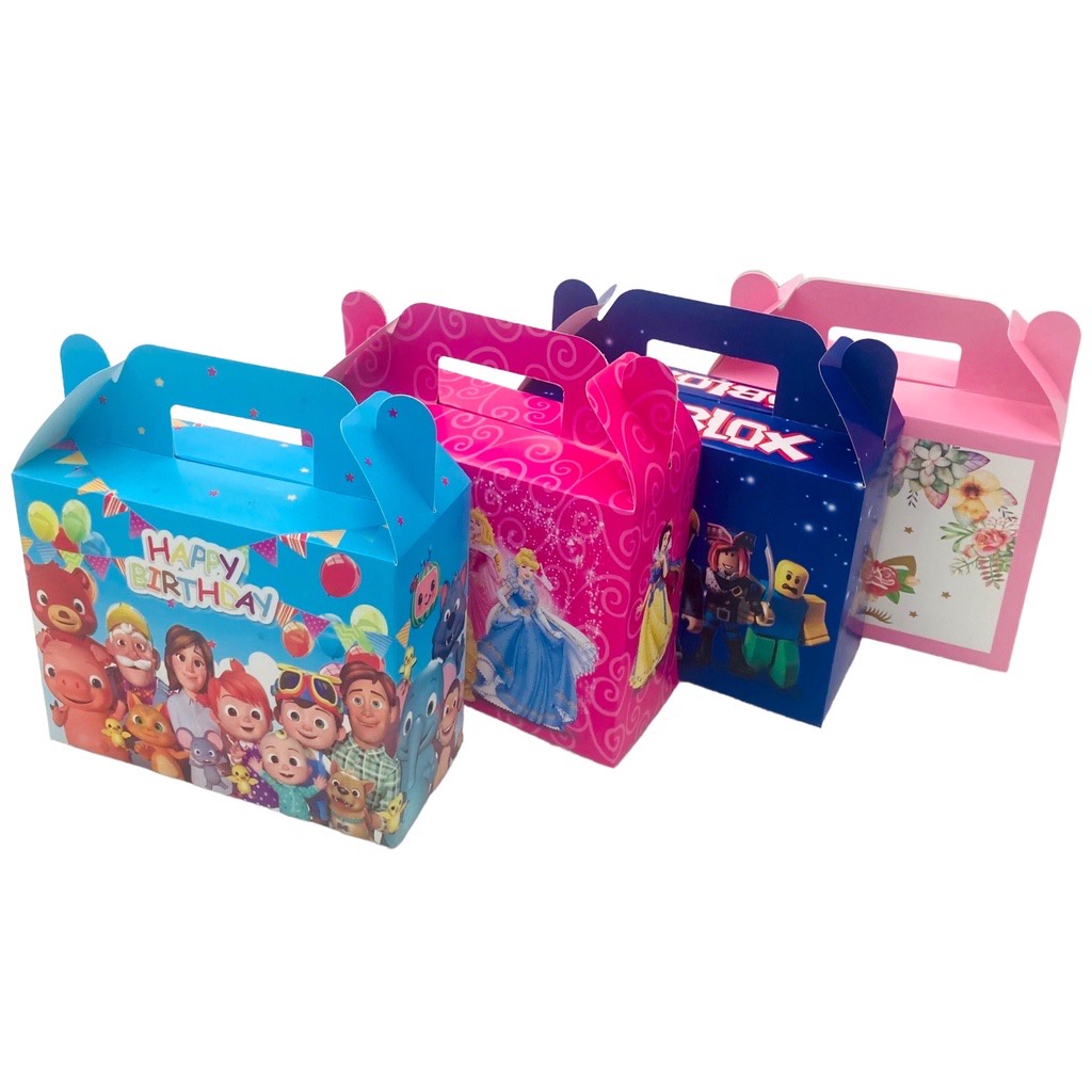 6Pcs/pack Cartoon Happy Birthday loot Box Gift Boxes Candy Box Party ...