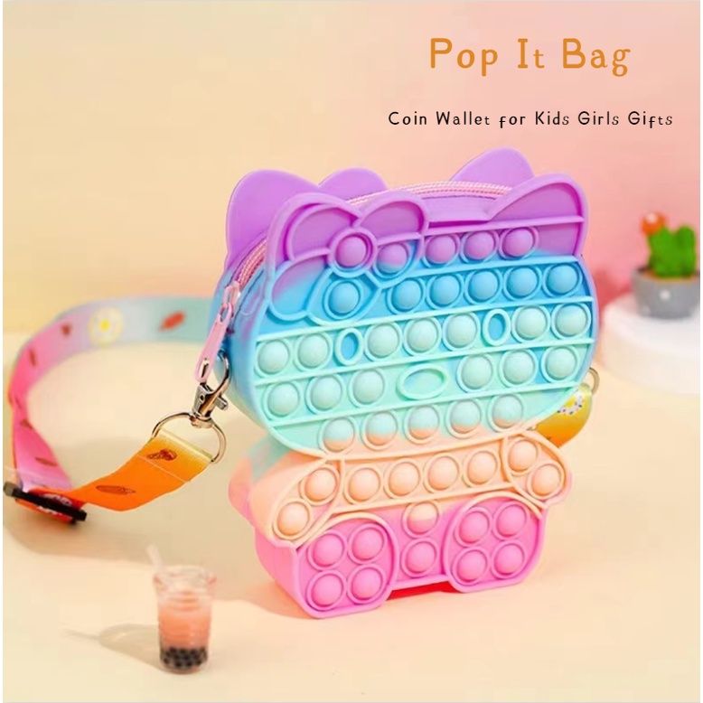 Pop It Bag Shoulder Bags Messenger Bag Kitty Cat Shape Pop it Bag ...