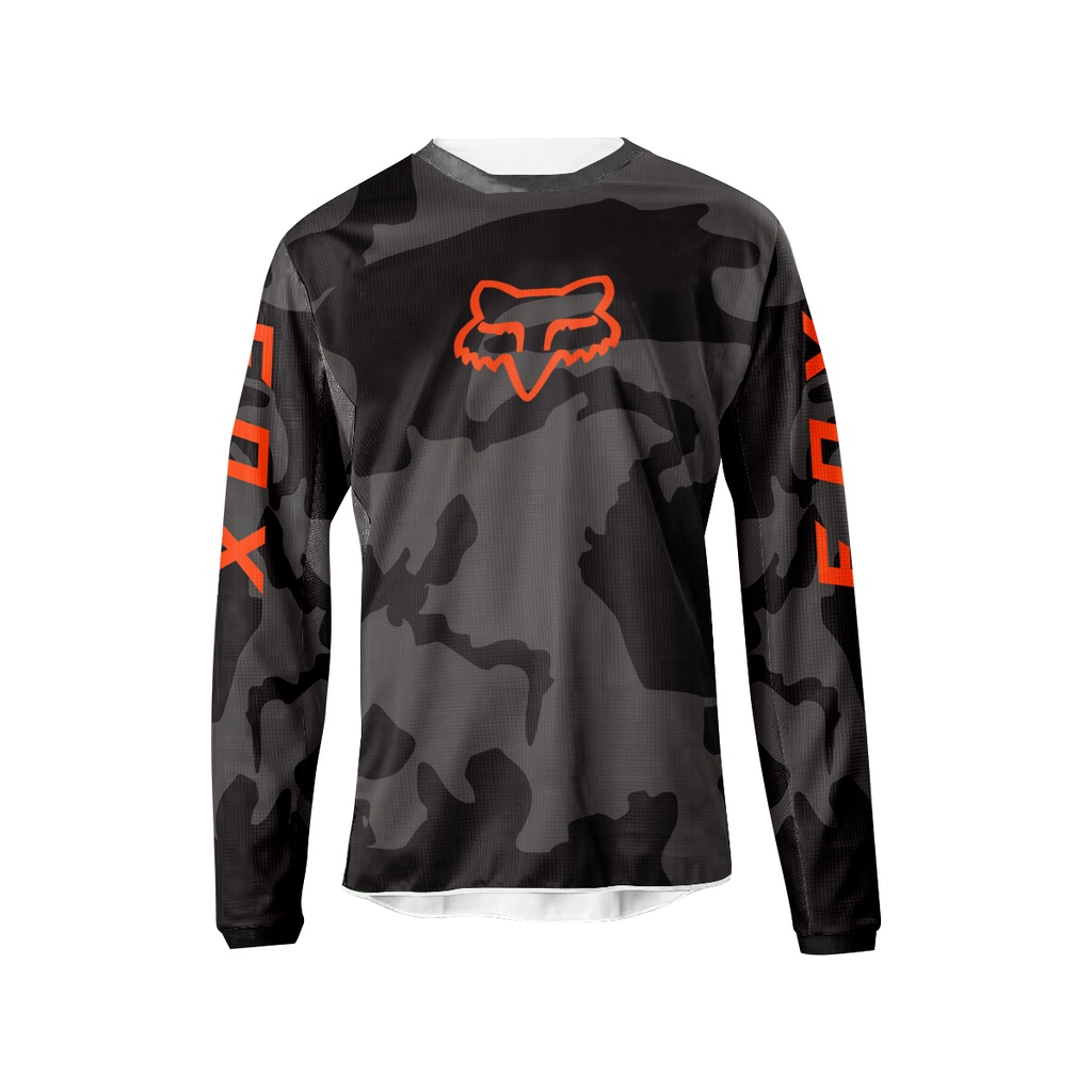 FOX Moto Bicycle Long Sleeve Black Motorcycle Mtb Shirt Downhill T ...
