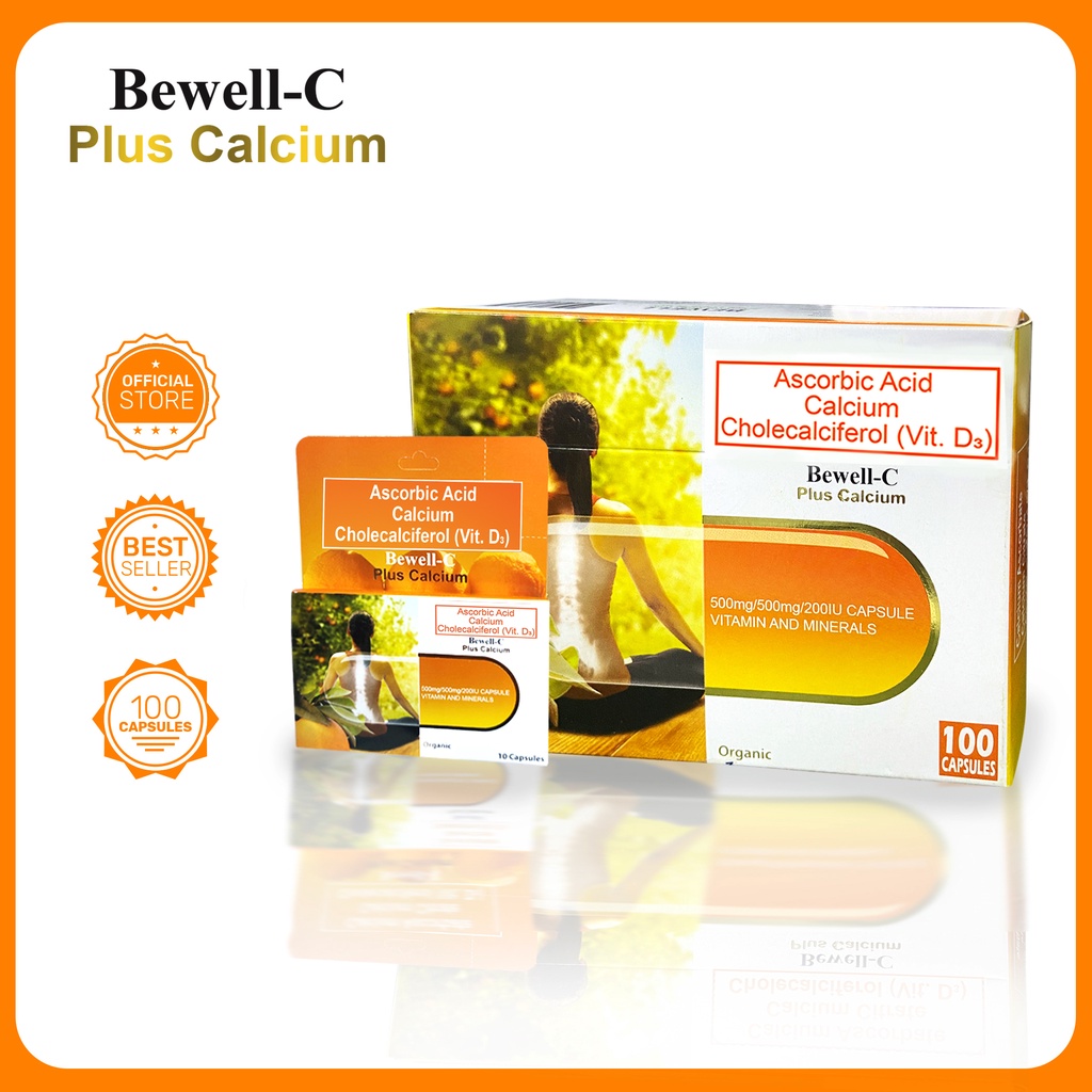 Bewell-C Plus CALCIUM 3 in 1 vitamin 1000mg 100 capsules | Shopee ...
