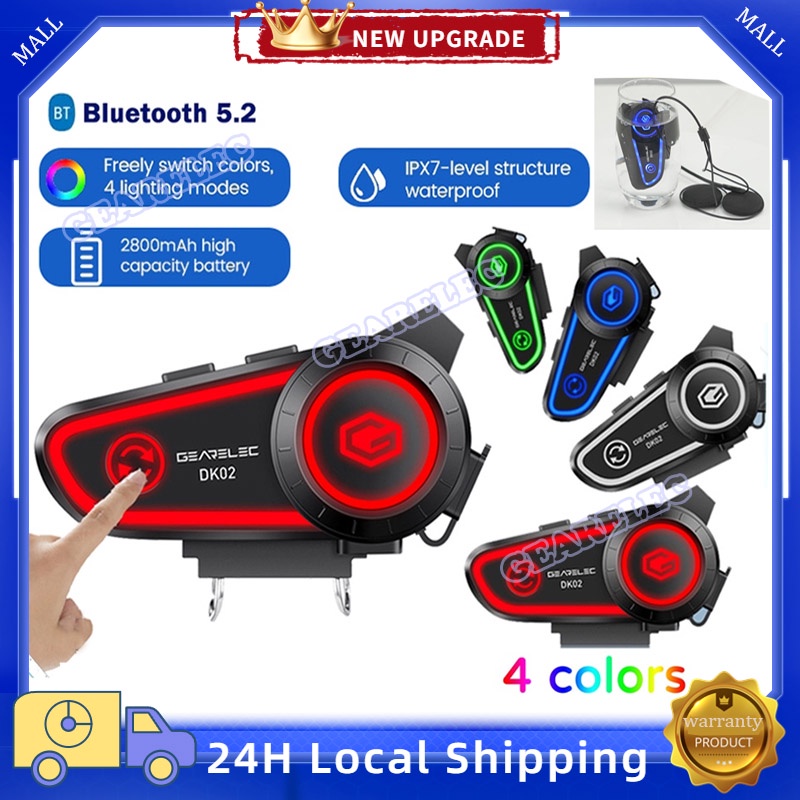 GEARELEC DK02 2800mAh Motorcycle Helmet Bluetooth Headset IPX7 ...
