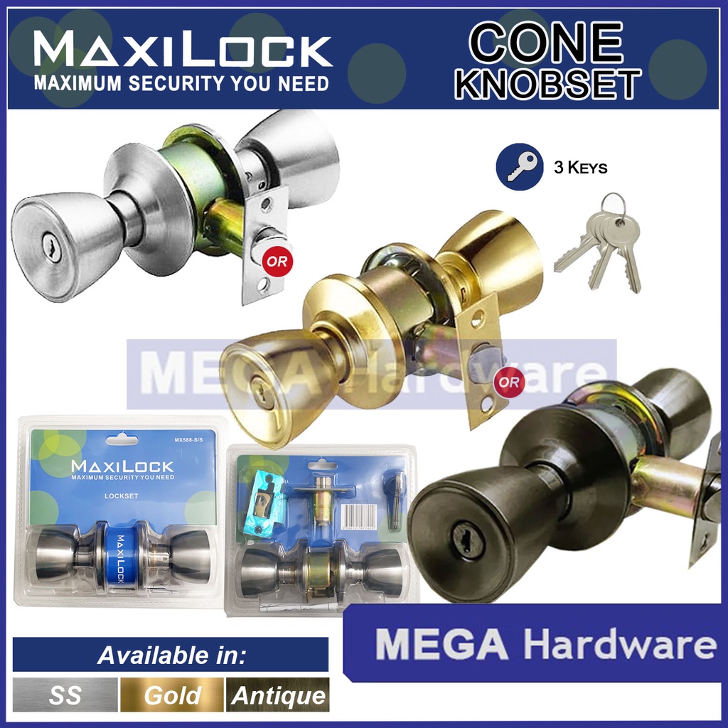 MAXILOCK Door Knob Keyed Entry Lockset / Single or Double Deadbolt ...