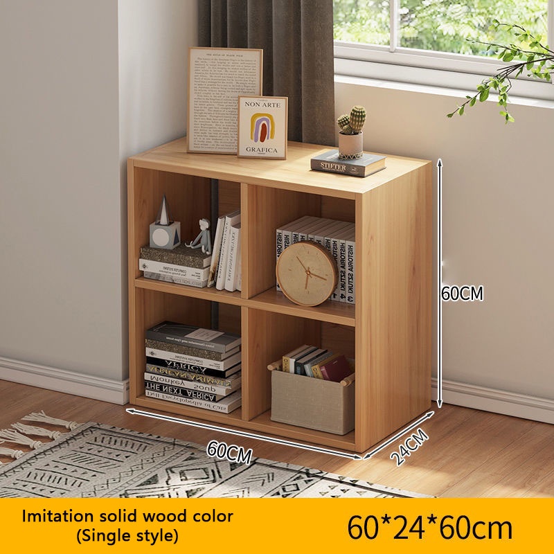 Books rack in living room Floor low bookcase solid wooden leg bedroom ...
