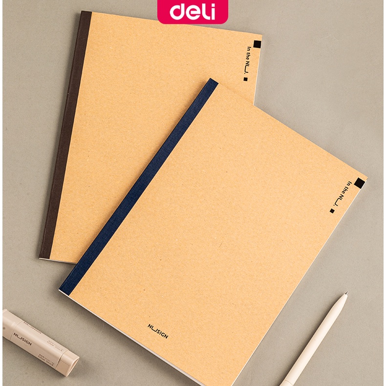 Deli B5 Leather Notebook 40 Pages Line Notebook Notepad School Office ...
