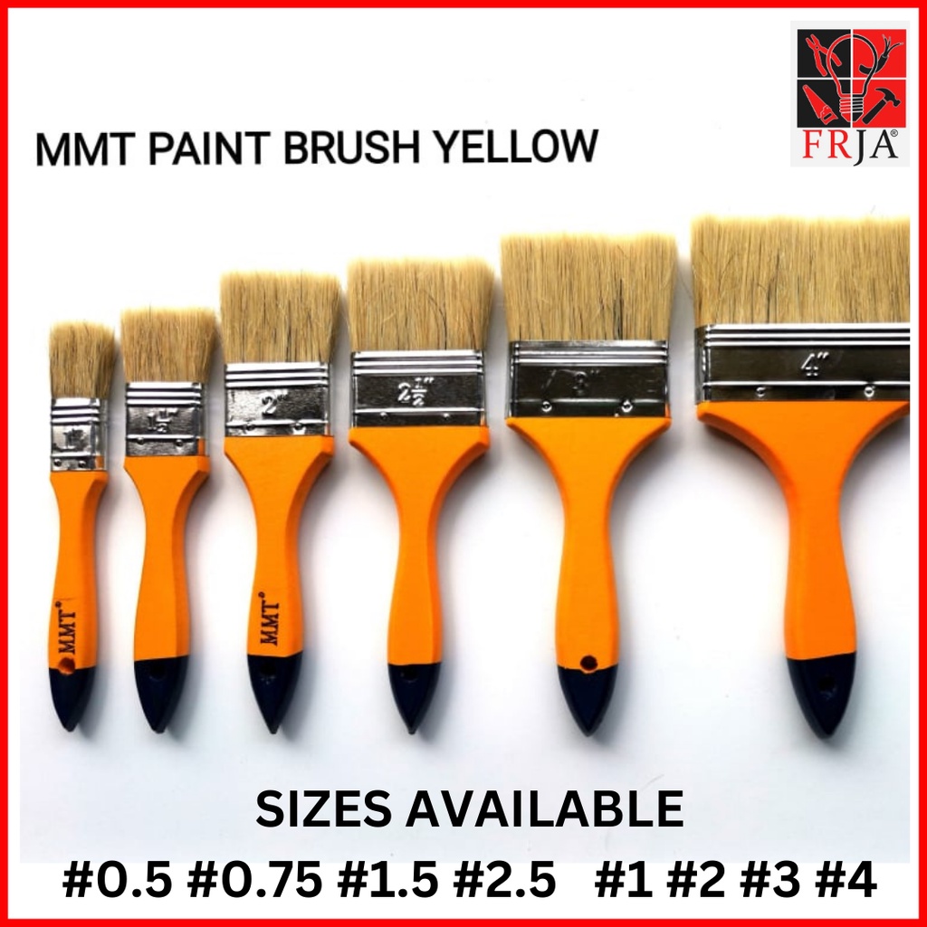 PAINT BRUSH YELLOW MMT SIZES 0.5, 0.75, 1.5, 2.5, 1, 2, 3, 4 WHOLESALE ...