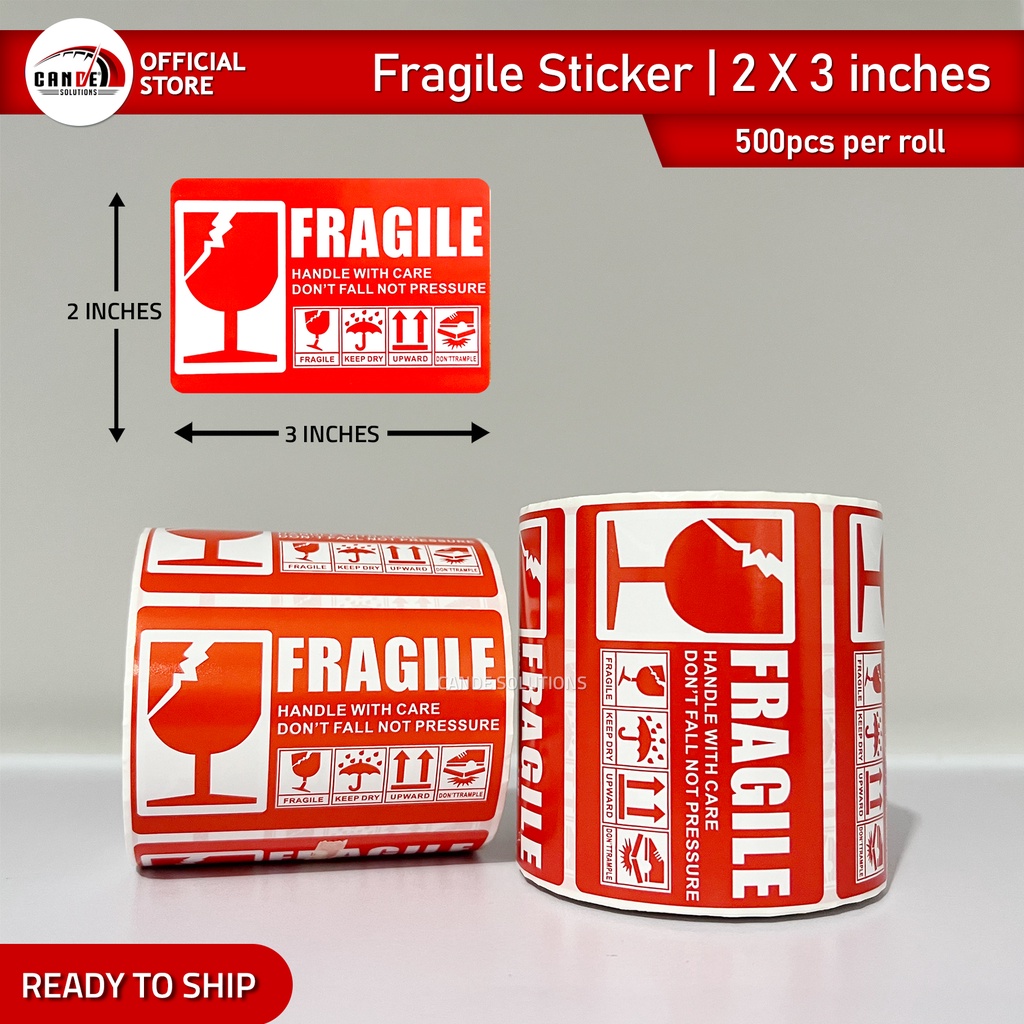 Fragile Sticker, Warning Sticker (2x3 inches) | Shopee Philippines