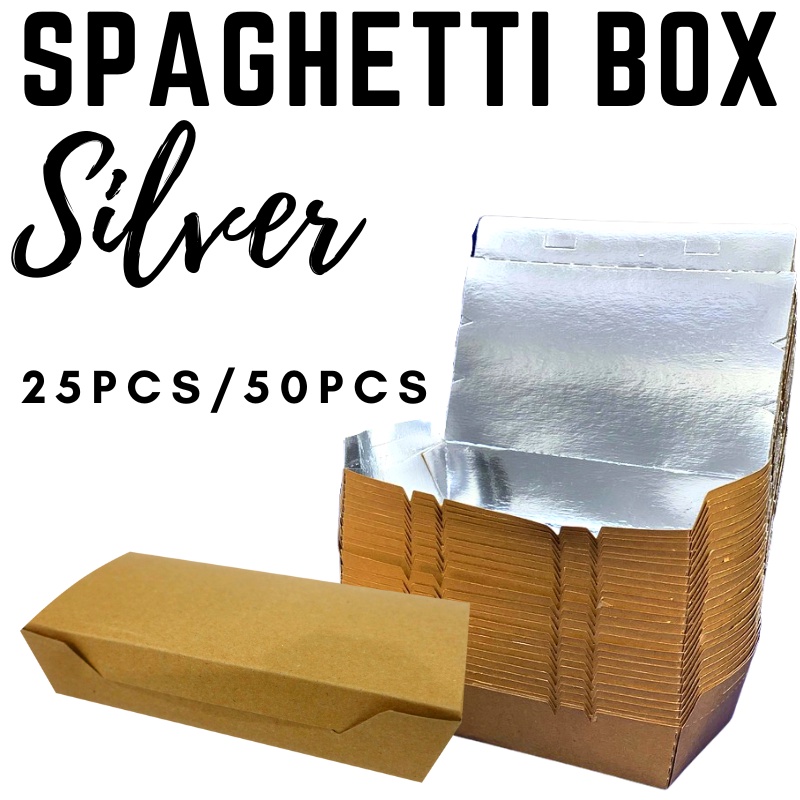 Spaghetti Box silver laminated for take out takoyaki chicken wings rice ...