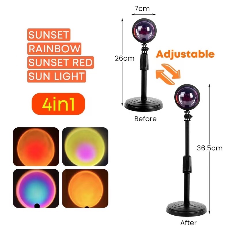 Fantastic LED Lampu Sunset Projector Home Light Lampu Matahari Terbenam ...