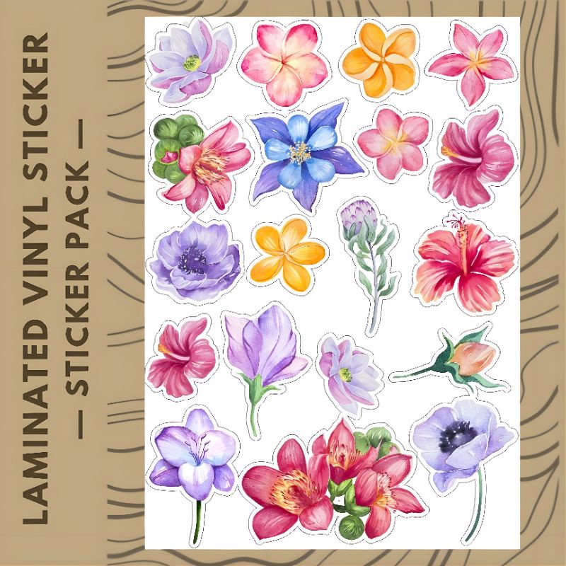 FLOWER MATTE STICKER PACK • LAMINATED VINYL STICKER | Shopee Philippines