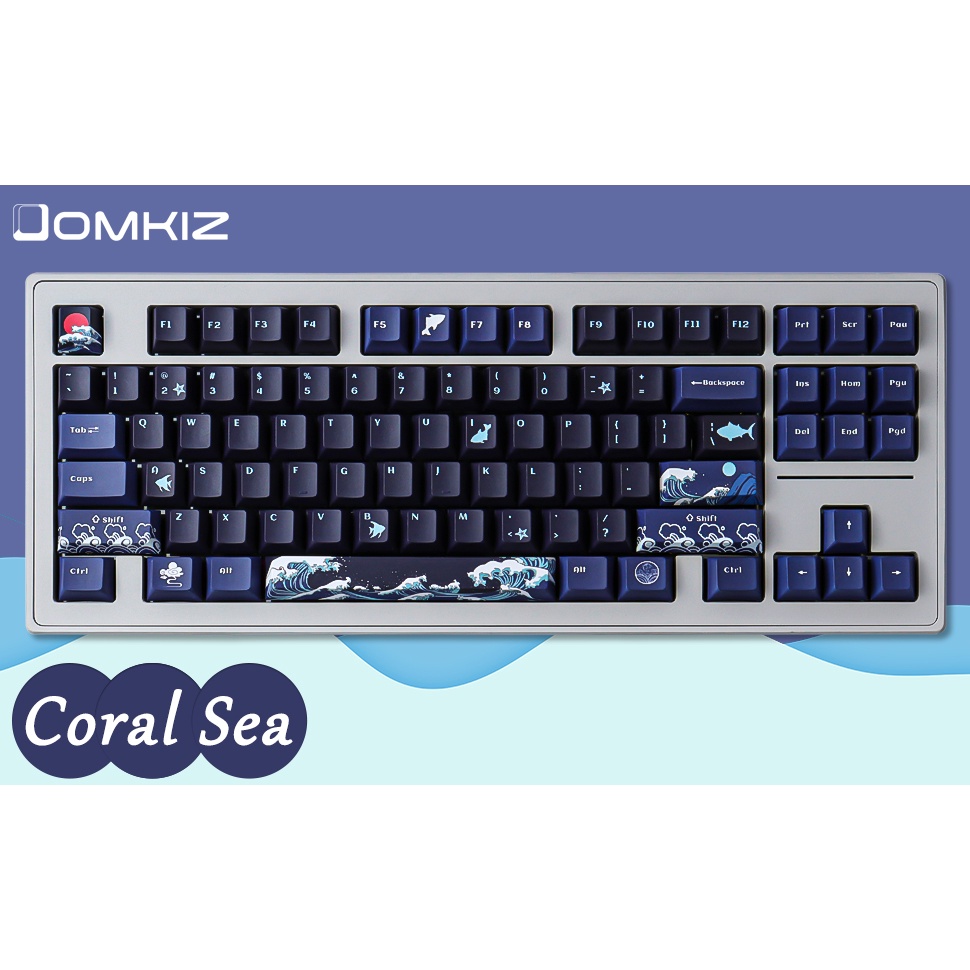 Black coral sea Keycaps 129 Keys PBT Cherry Profile DYE-SUB ...