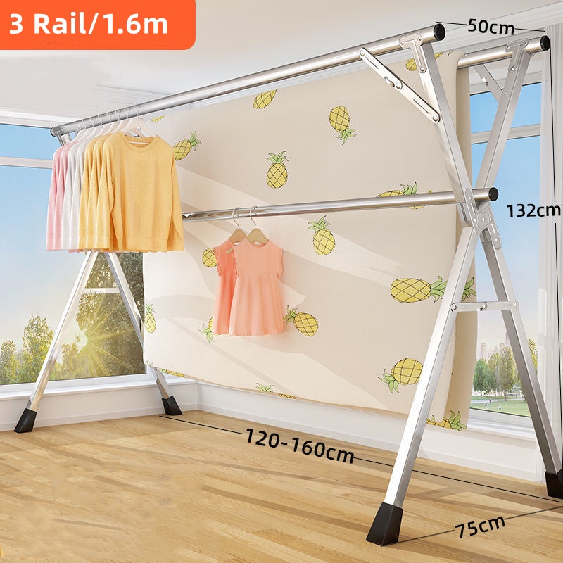 Sampayan Heavy Duty Stainless Steel Cloth Drying Rack with Wheel ...