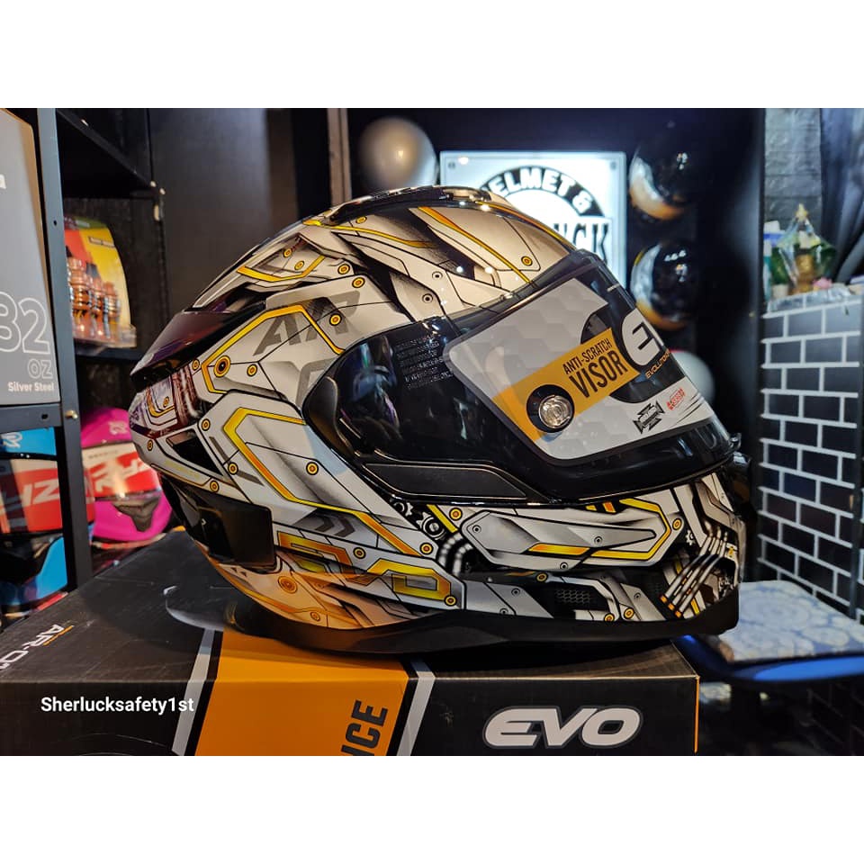 EVO AR-01 Warpath Full Face Dual Visor Helmet Motorcycle With Free ...