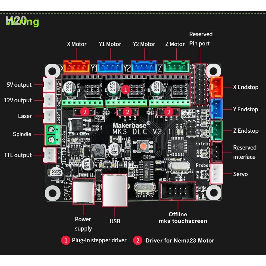 ۩ 3 Aixs Cnc Controller Mks Dlc V2.1 Breakout Board Cnc Shield V3 Kaart Arduino Uno R3 Grbl ...