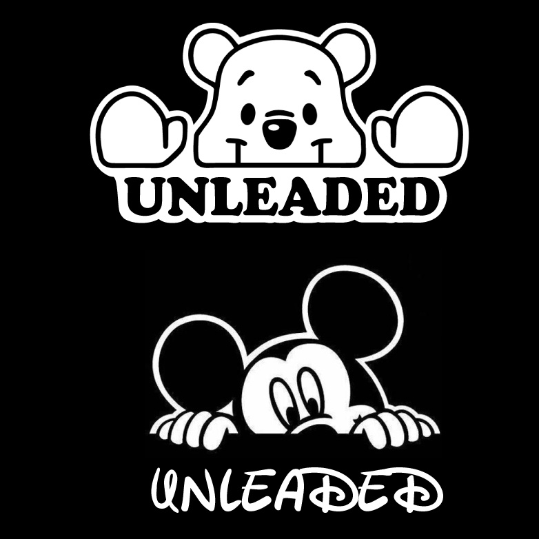 Winnie the Pooh - Mickey Mouse - Car Sticker - Unleaded | DIESEL ...