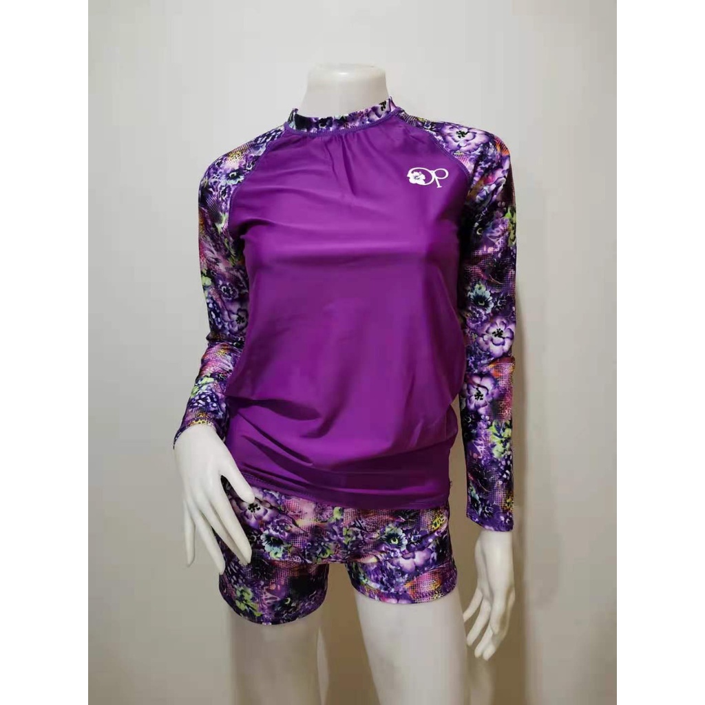High Quality Fashion OP Floral Rash Guard set w/ Waterproof Cycling ...