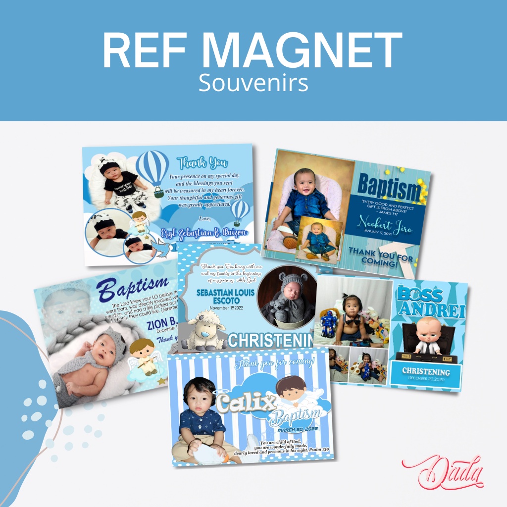 Christening Ref Magnet for your baby boy 30pcs minimum | Shopee Philippines