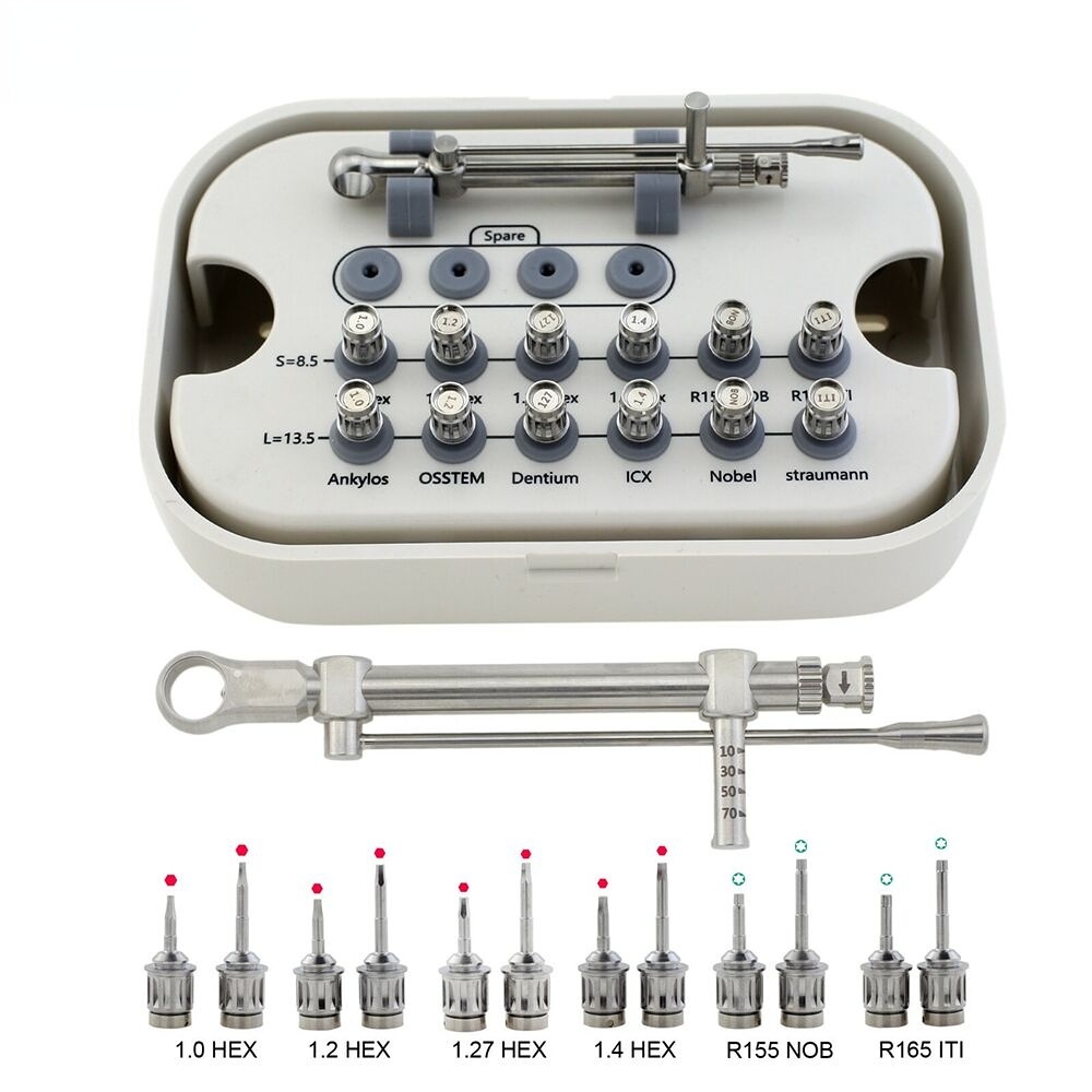 Universal Prosthetic Restoration Hand Driver Tool Kit Dental Implant ...