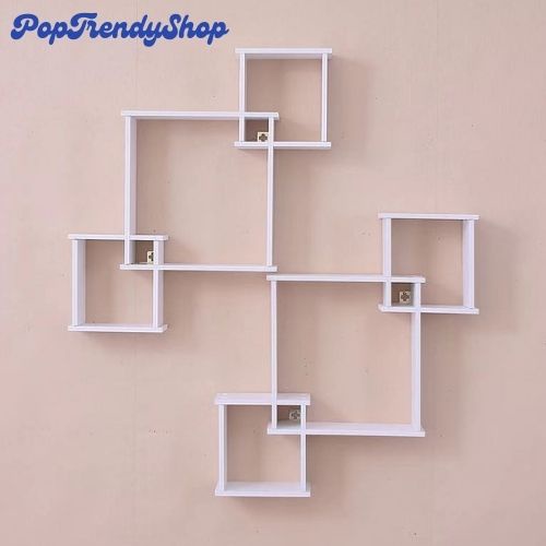 Creative Wall Decoration Portable 3pcs Square Wall Hanging Lattice Rack ...