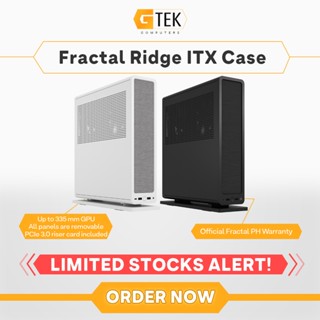 Fractal Design Ridge SFF ITX Case with PCIe 3.0 Riser Black / White ...
