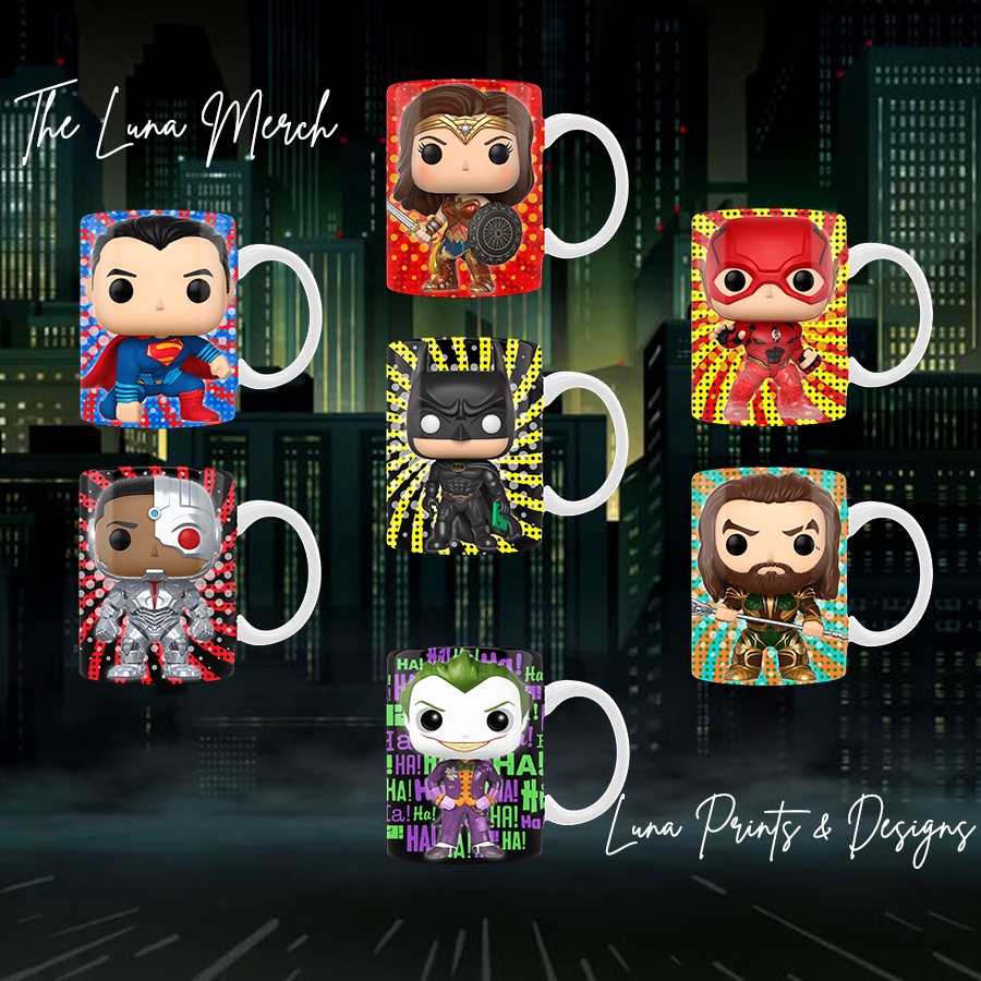 DC Comics-Justice League Funko Pop Mug (Superman Wonder woman Flash ...