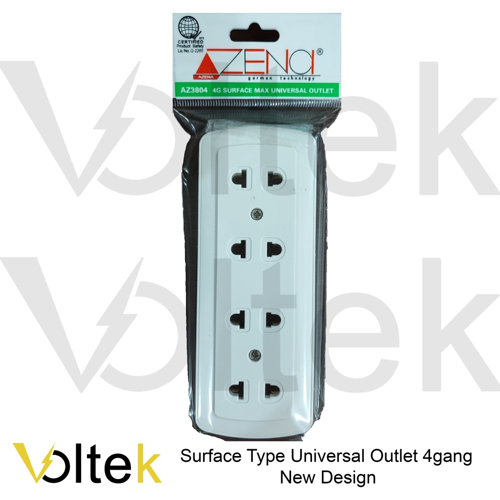 Azena Surface Type Universal Outlet double triple quadruple convenience ...
