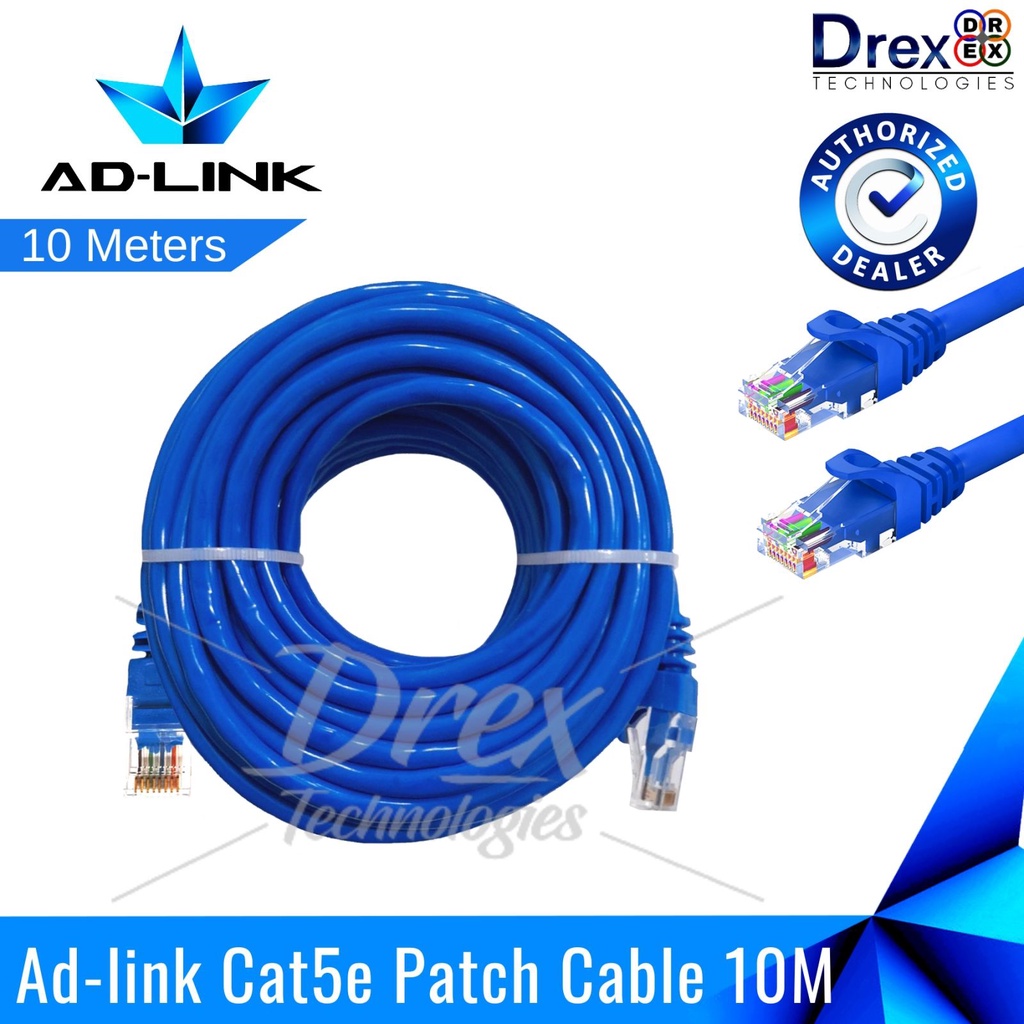 10M Ad-Link Cat5e UTP Patch Cord Lan Cable with Rj45 Connector Both ...