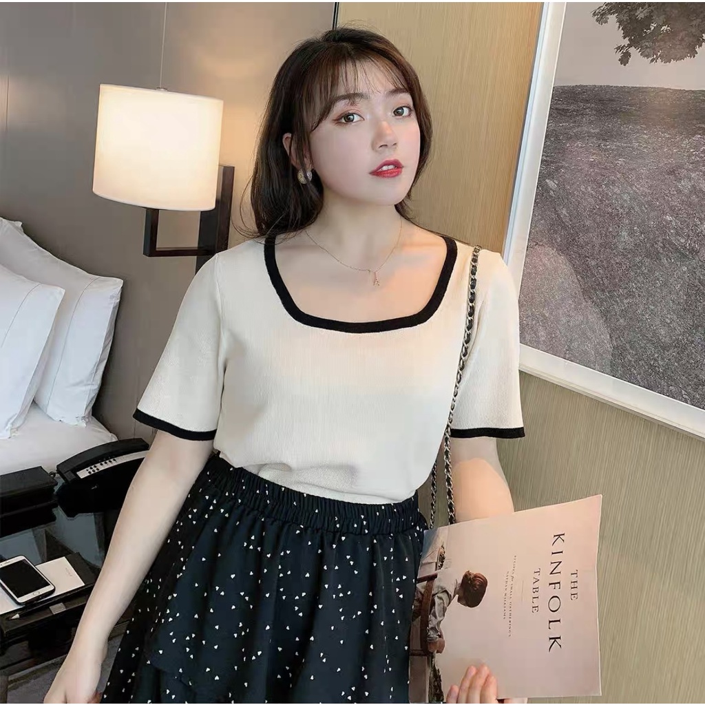 Angelcity Plus Size (L-2XL) T Shirt For Women Oversized Tee Squar Neck | Shopee Philippines