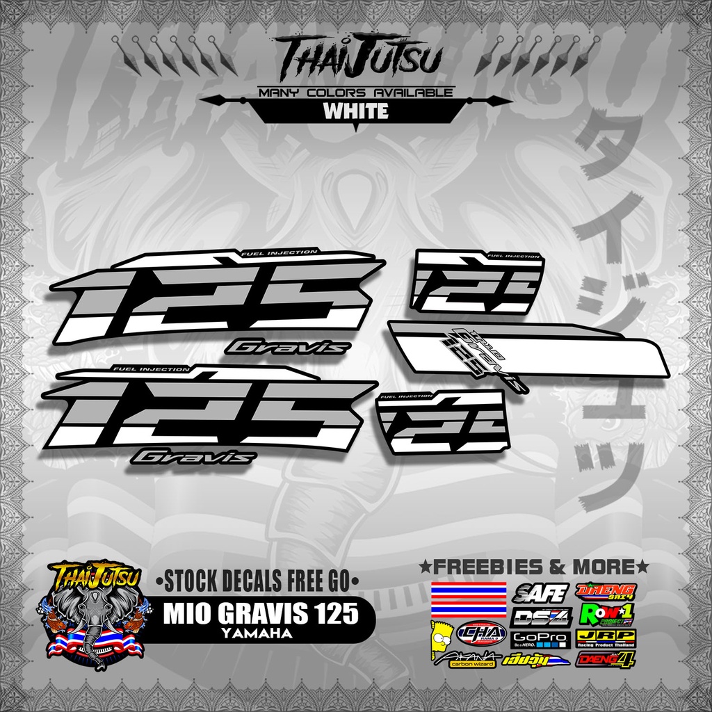 YAMAHA MIO GRAVIS 125 ( STOCK DECALS FREE GO )【ThaijutsuStickers ...
