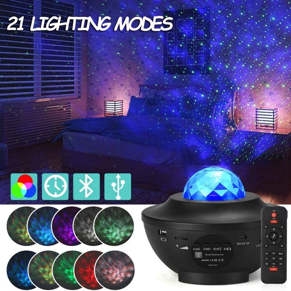 LED Bluetooth Music Sky Projector Galaxy Starry Projector LED Star Projection Light Sleep Lamps ...