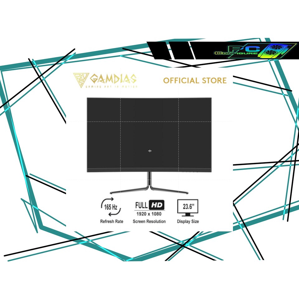 GAMDIAS ATLAS HDP 236G 165HZ 23.8" CURVED SCREEN MONITOR - PC CONFIGURE ...