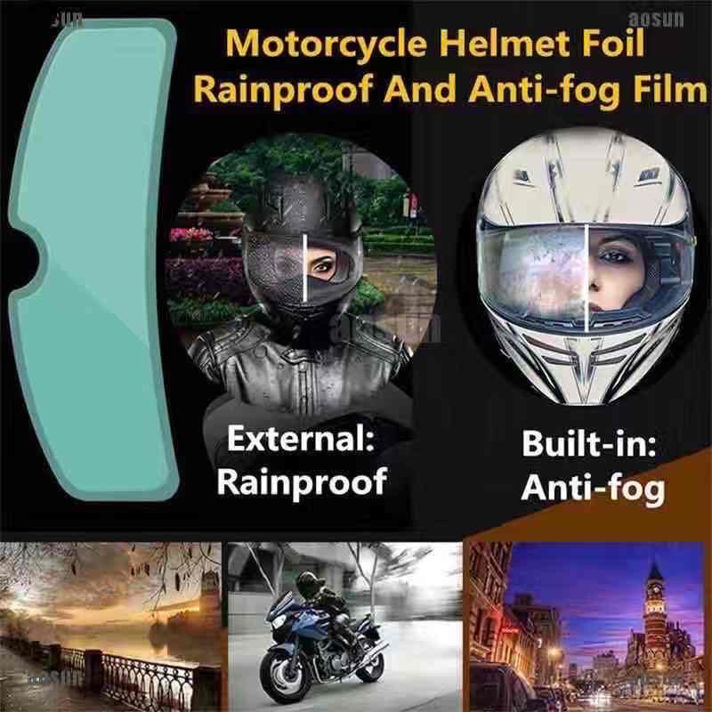 Helmet Clear Rainproof Anti-Fog Patch Film Universal Motorcycle Helmet ...