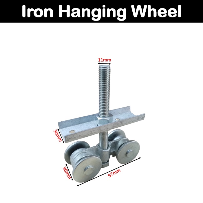 RTK Steel Hanging Gate Wheel Roller Pulley Sliding Door Track | Shopee ...