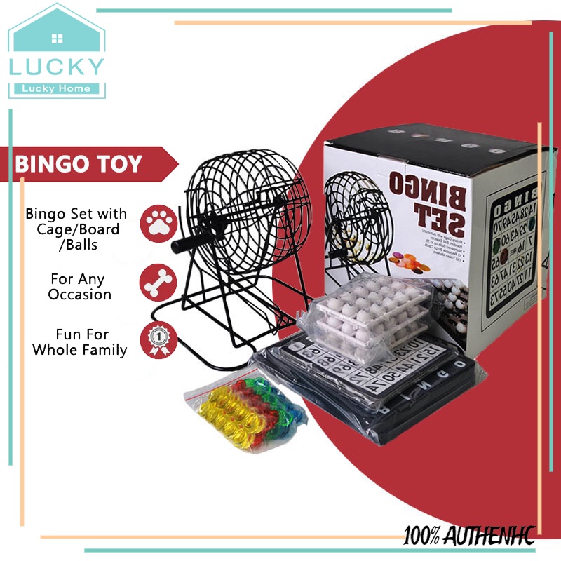 Deluxe Bingo Game Set with Bingo Cage, Bingo Board, Bingo Balls, 18 ...