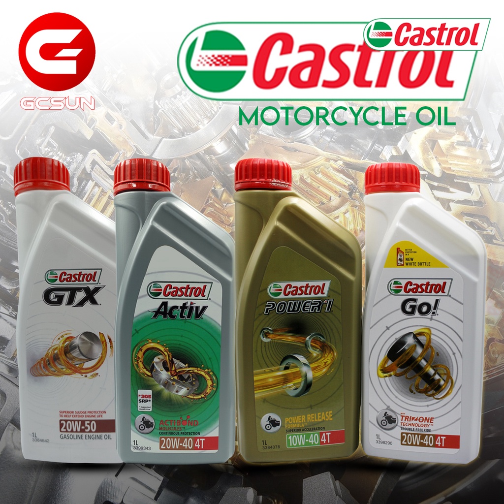 CASTROL ENGINE OIL 1 LITER-GCSUN MOTORCYCLE - GCSUN MOTORCYCLE | Shopee ...