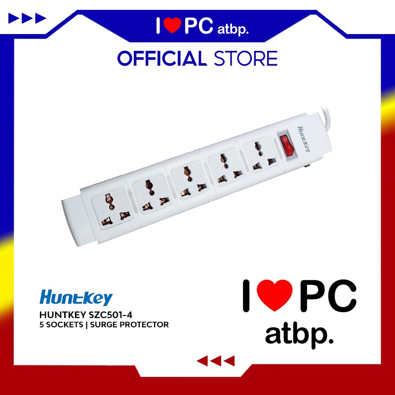 Huntkey SZC501-4 (5 sockets, 2 meters Surge Protector) | Shopee Philippines