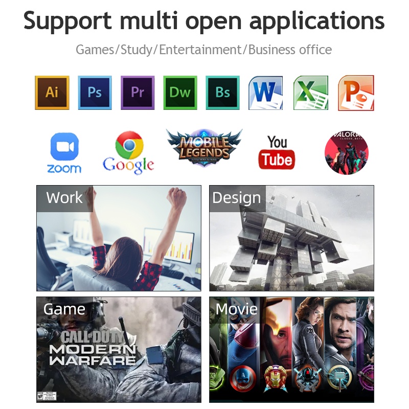 VOVOVA All In One PC Desktop Computer Set Core i5/i7 16G RAM 512G SSD ...