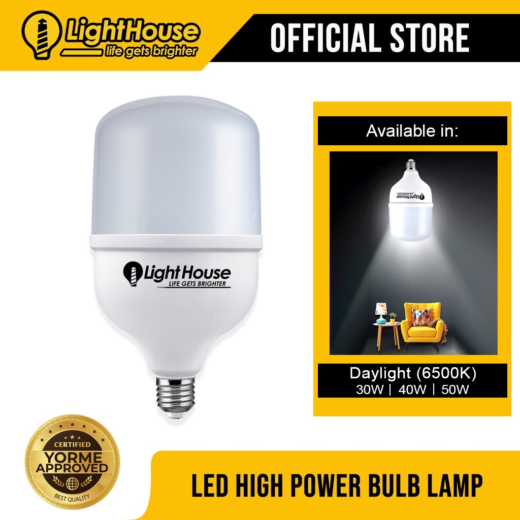 Lighthouse LED High Power Bulb Lamp 6500k 30w 40w 50w Sold Per Piece ...