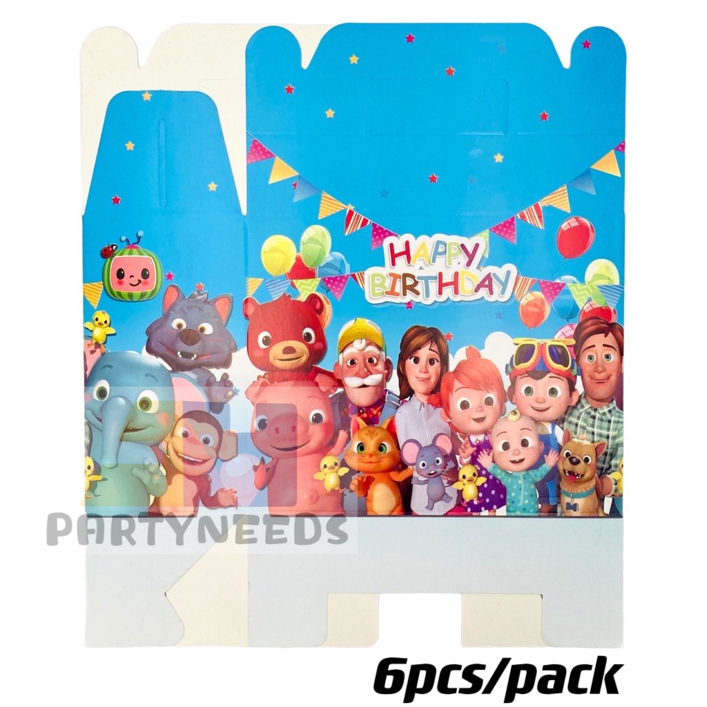 6Pcs/pack Cartoon Happy Birthday loot Box Gift Boxes Candy Box Party ...