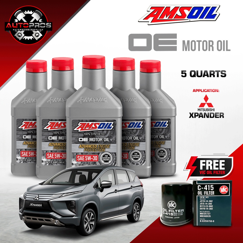 AMSOIL OE Series 5W-30 100% Synthetic Motor Oil 5 Quarts with VIC OIL ...